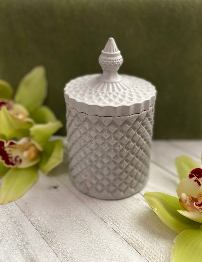 Grey Concrete Storage Container - Cement Creartions